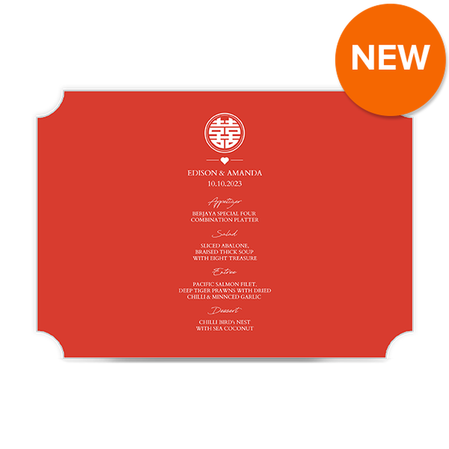 Oriental Engagement Menu Cards | Greeting Cards | United States