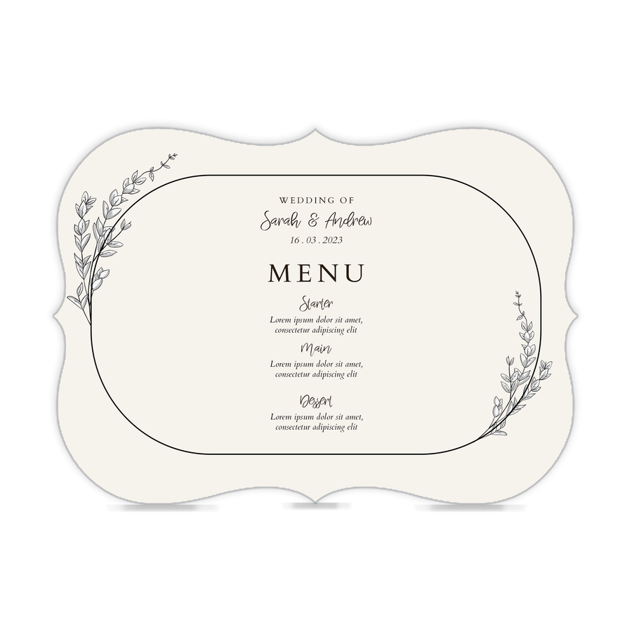 Elegant Wedding Menu Cards | Desain Kartu Ucapan | Photobook Indonesia
